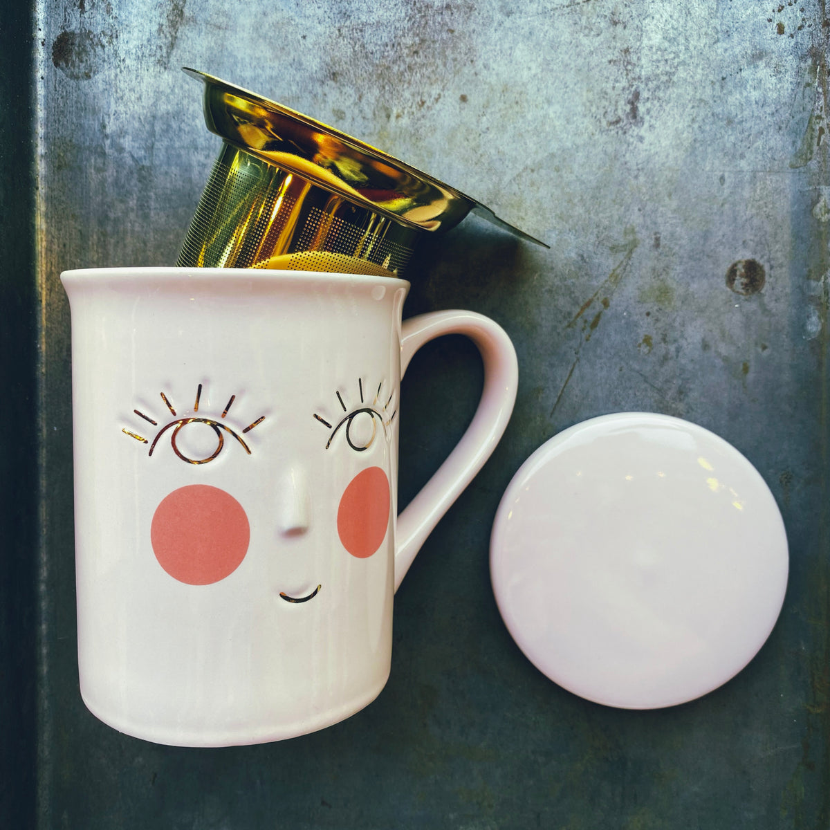 Pinky Up Annette Hello Beautiful Ceramic Tea Mug and Infuser – Pat's ...